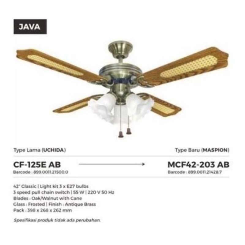 Jual Uchida Maspion Kipas Angin Plafon Ceiling Fan Mcf42-203 Ab Di ...