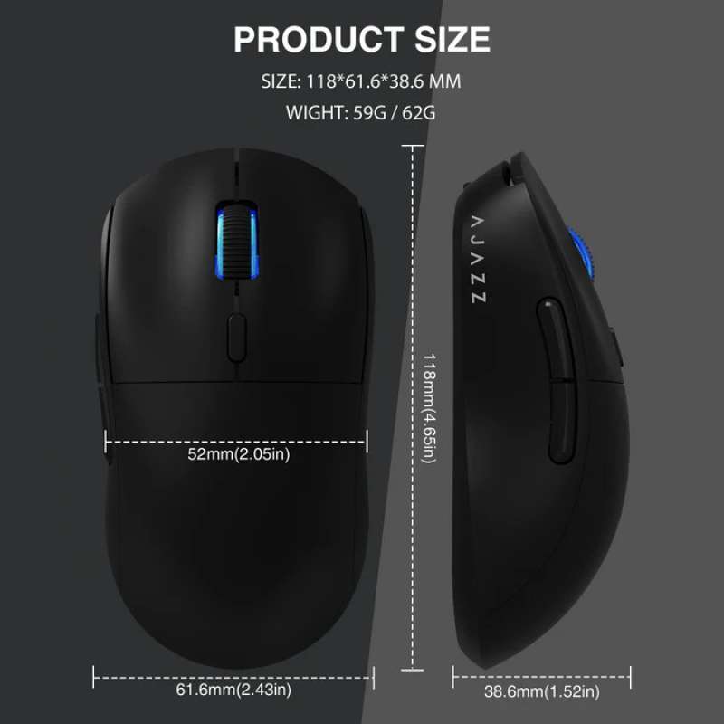 Jual Ajazz Aj199 Wireless Wired Gaming Mouse Dual Mode Paw3395 Up To 26000dpi Di Seller Dext ...