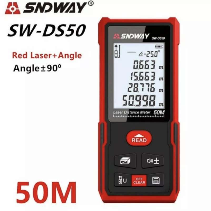 Promo Sndway Sw-ds50 Meteran 50m Laser Digital Distance Rangefinder ...