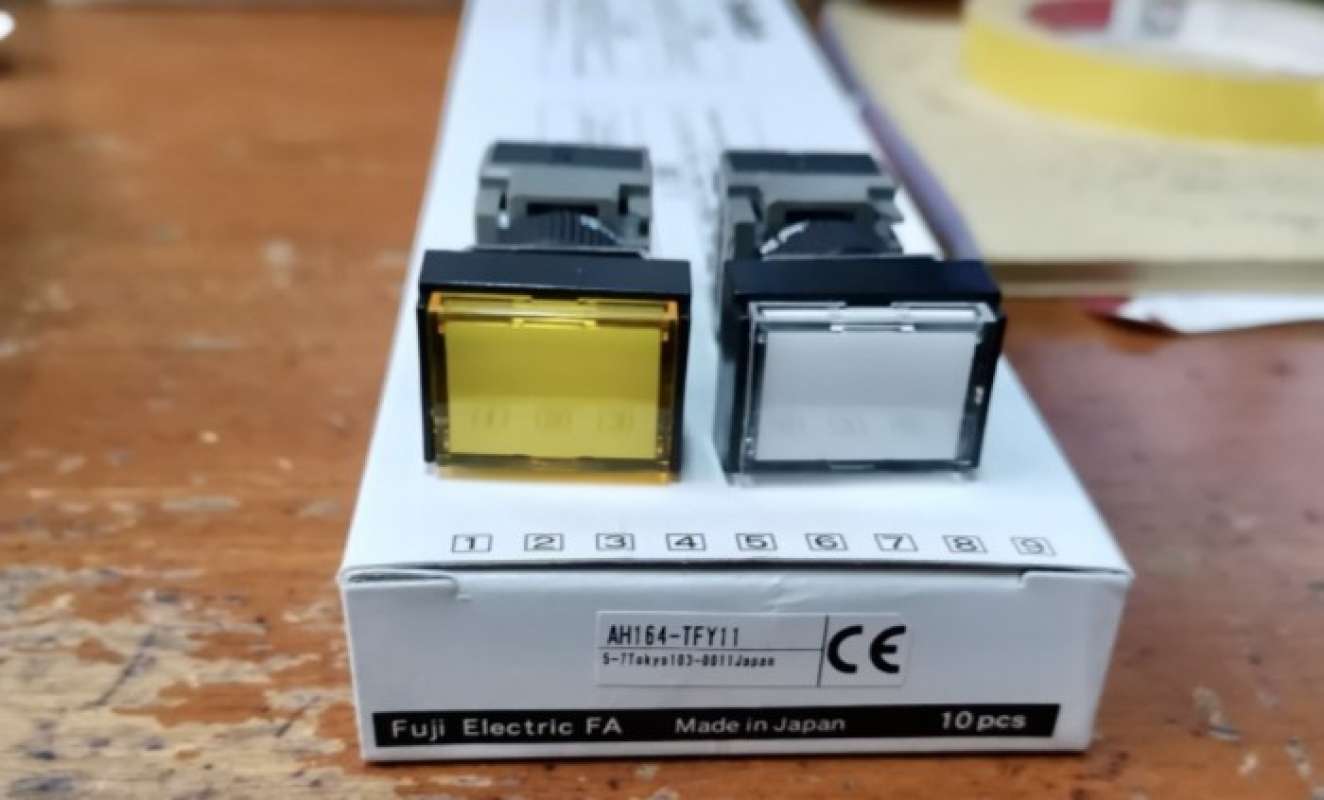 Promo Push Button Kotak 16mm Fuji Ah164tf Ah164-tf 11e3 1no 1nc 24v ...