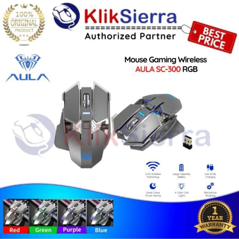 Promo Mouse Gaming Wireless Aula Sc-300 Rgb 2.4ghz Sc300 Diskon 23% Di ...