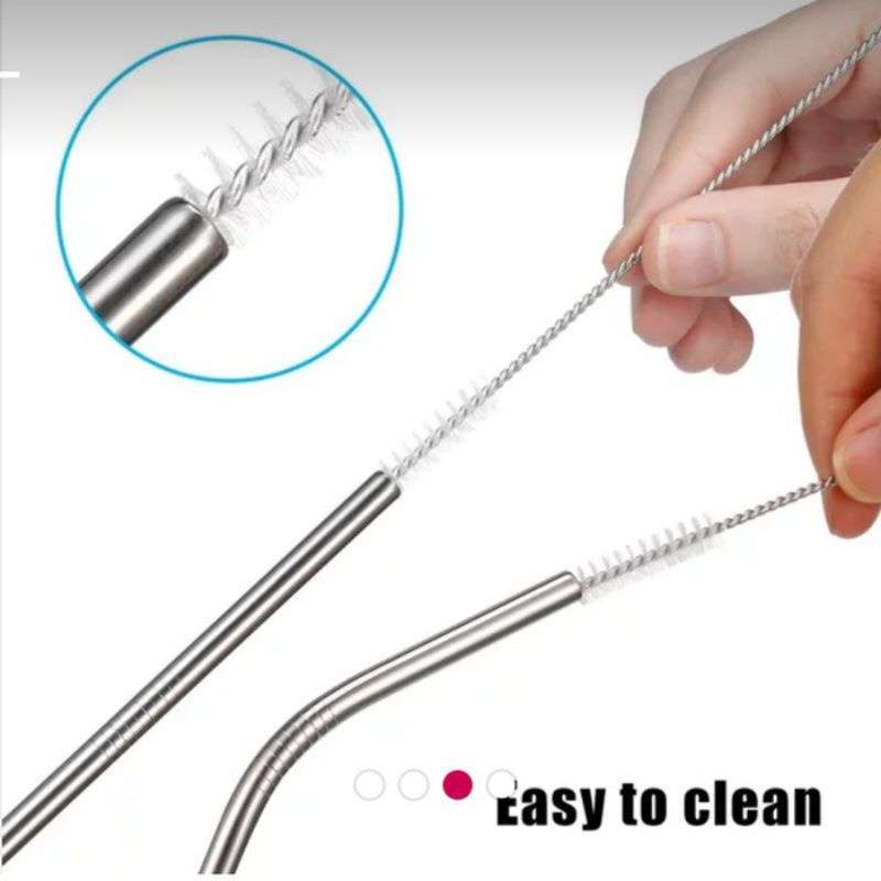 Jual Sedotan Stainless Anti Karat Straw Sedotan Lurus Bengkok Besi ...