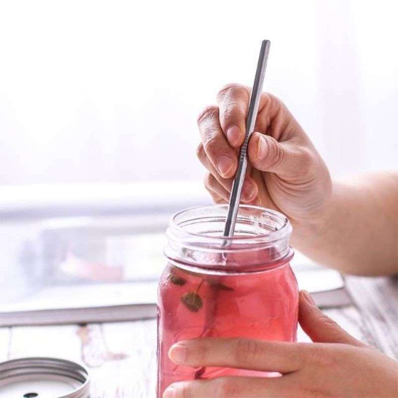Jual Sedotan Stainless Anti Karat Straw Sedotan Lurus Bengkok Besi ...
