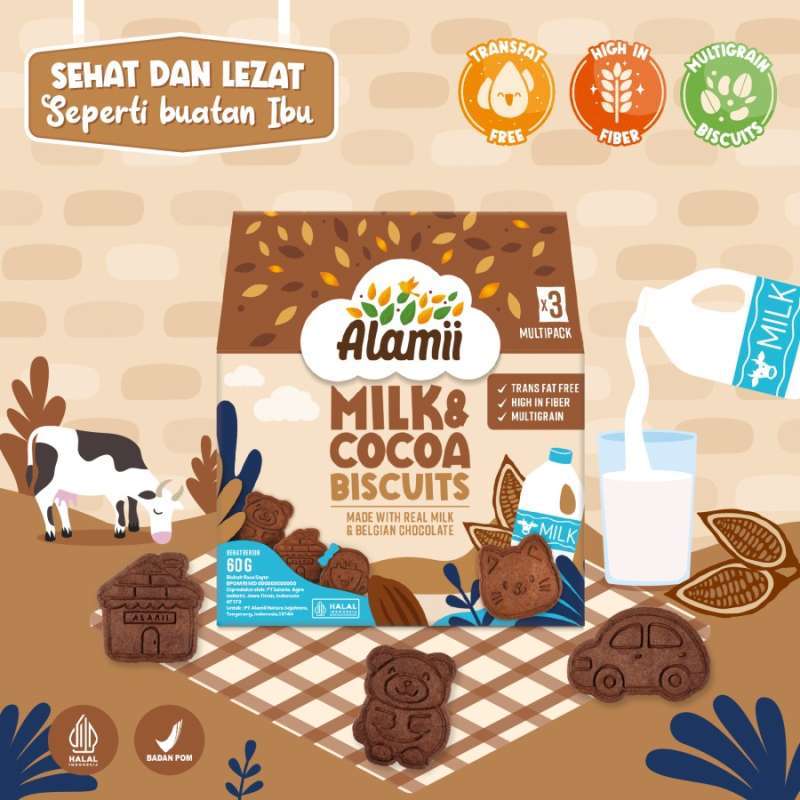 Promo Alamii Biscuits - Milk & Cocoa 60g Snack Makanan Bayi Dan Anak ...