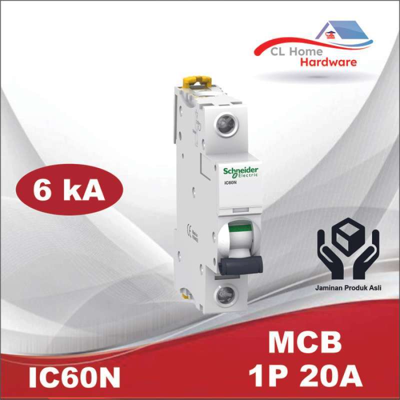 Promo Mcb Schneider 1 Phase Ic60n Acti9 1p 2 Ampere - 50 Ampere Original Sni - 1p 20 Ampere ...