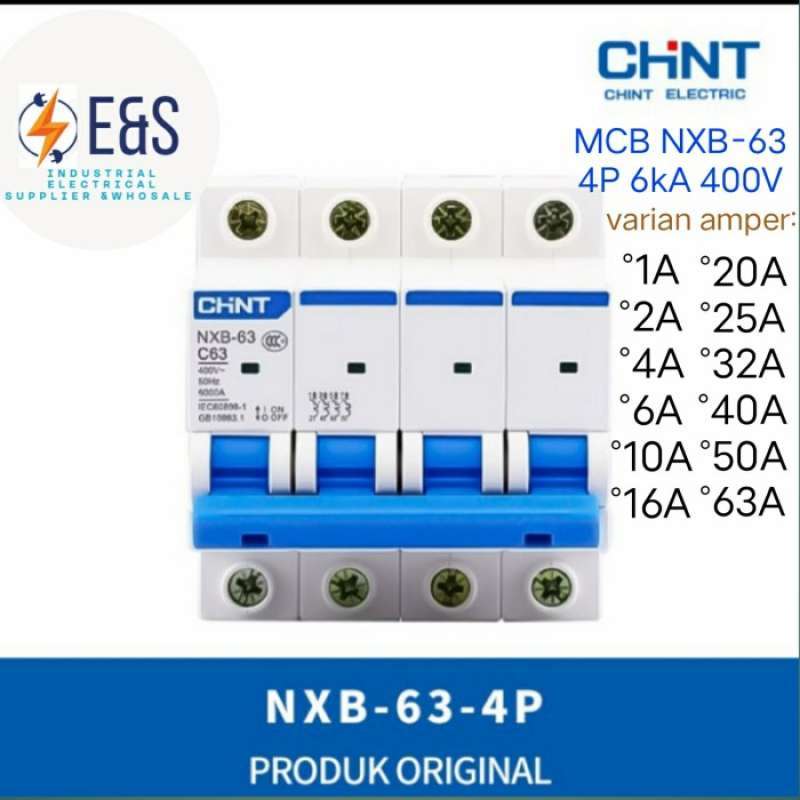 Promo Mcb Nxb-63 4p 1a 2a 4a 6a 10a 16a 20a 25a 32a 40a 50a 63a 6ka 400v - 1/2/4a Diskon 50% Di ...