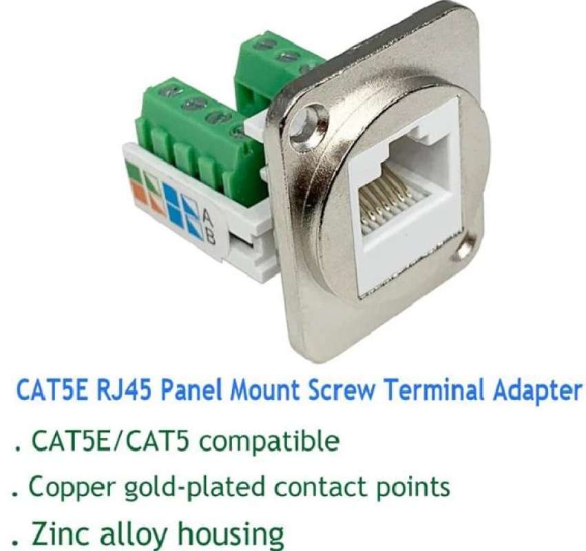 Jual Rj45 Panel Mount Screw Terminal Adapter Rj45/8p8c Di Seller It ...