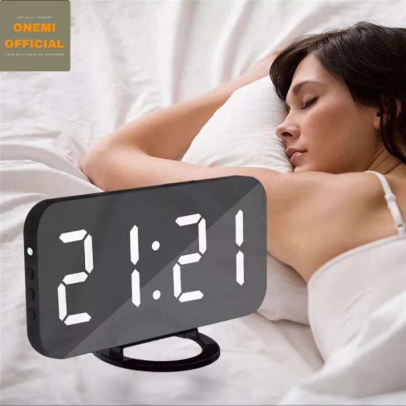 Promo Onemi Led Alarm Clock Mirror Digital Clock Time Display Diskon 33 ...