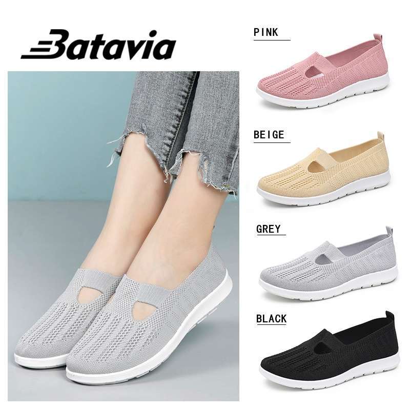 Promo Merek Asli Anyaman Terbang Ringan Slip-on Sepatu Ibu Wanita ...