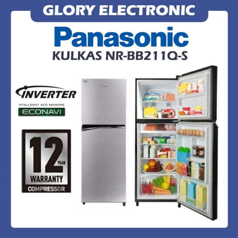 Promo Kulkas Panasonic 2 Pintu Inverter Nr-bb211qs Nr Bb 211 Qs Silver ...