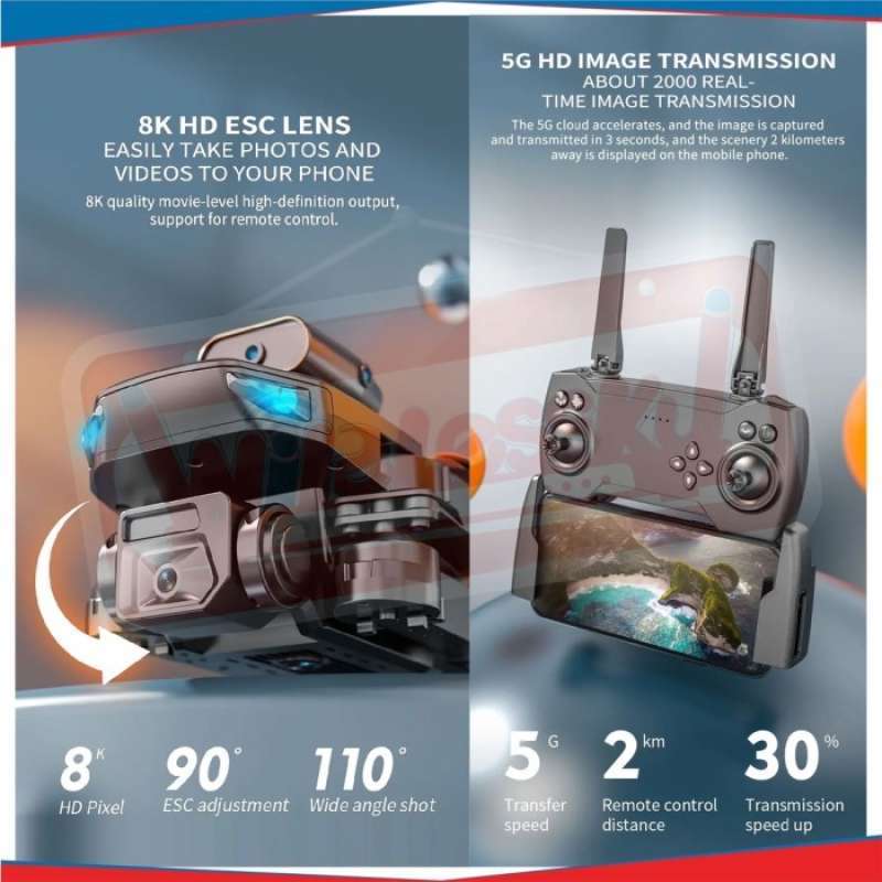 Jual C3 Drone 8k Dual Kamera C3 Drone E100 Obstacle Avoidance Camera Di ...