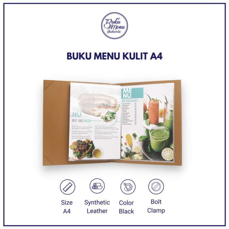 Jual Buku Menu Restoran Kulit Isi Plastik A4 - Ready Stock - Cafe ...