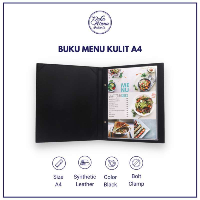 Jual Buku Menu Restoran Kulit Isi Plastik A4 - Ready Stock - Cafe ...
