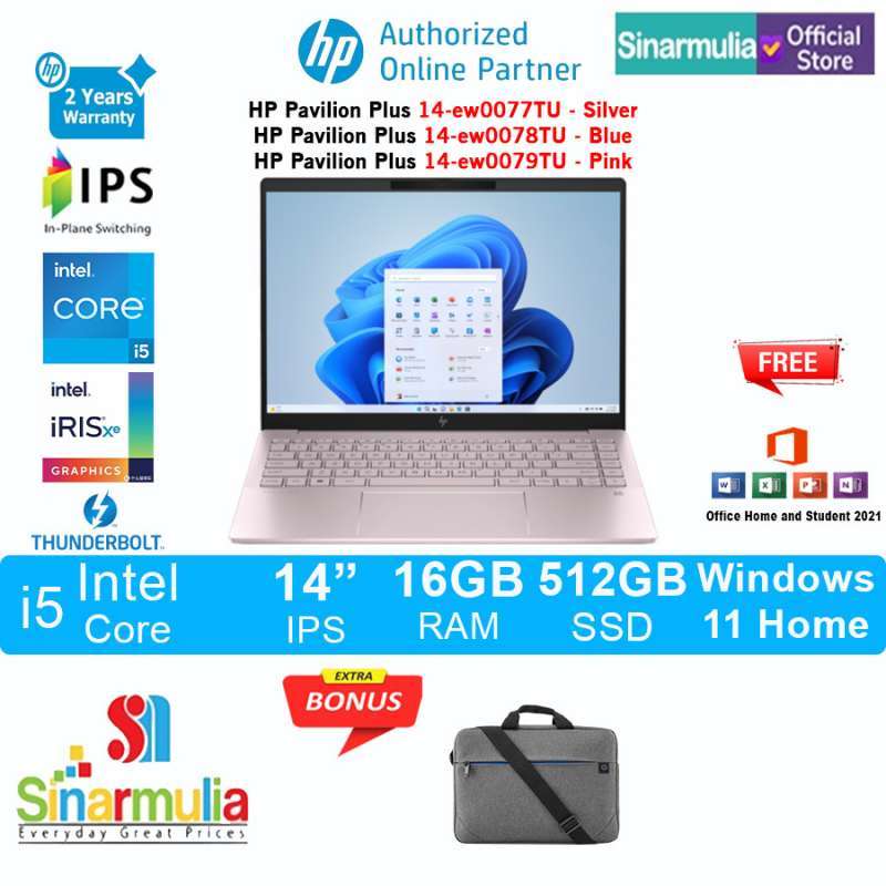 Promo Hp Pavilion Plus 14-ew0077tu/ew0078tu/ew0079tu I5-1335u 512gb Ssd 16gb Ips Wqxga Win11+ohs ...