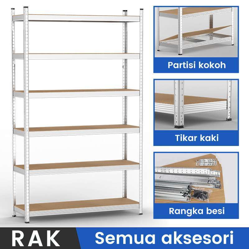 Promo Rak Besi Susun Rak Serbaguna Penyimpanan Gudang Ra - 4l:90*30*150 ...