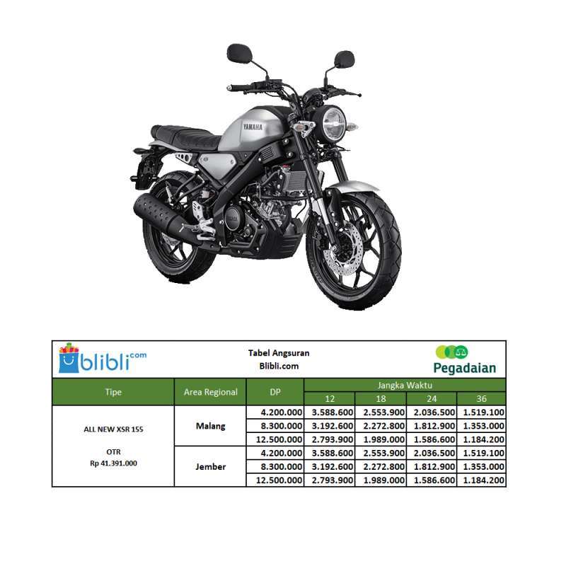 Jual Pegadaian - [dp] Yamaha All New Xsr 155 Sepeda Motor [otr Malang & Jember] - Matte Silver ...