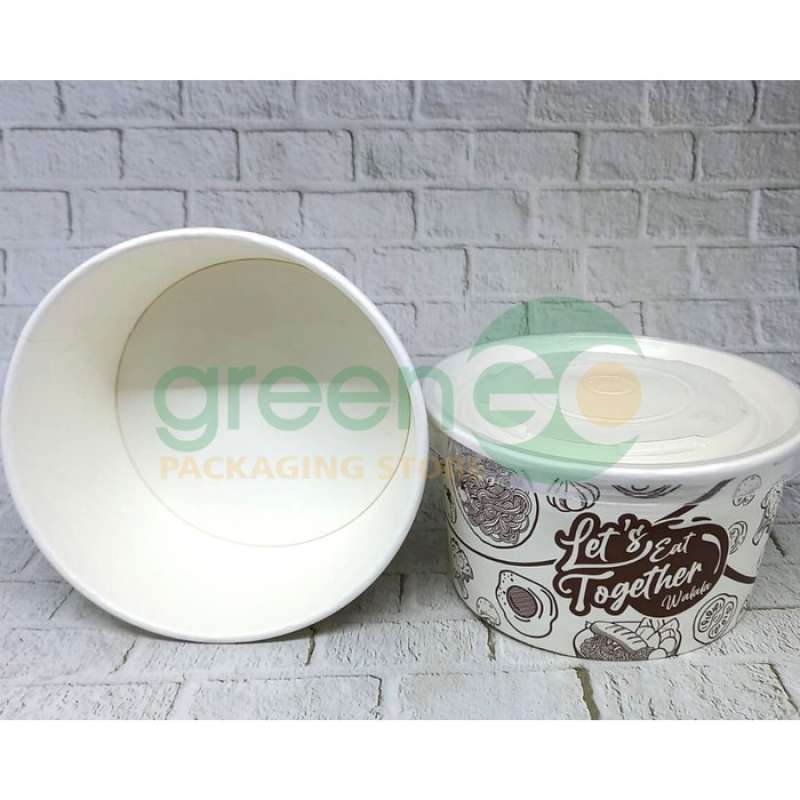 Jual Paper Bowl Motif 650ml 50 Set Tutup Walalaa Mangkok Rice Bowl Besar Di Seller Ayato ...