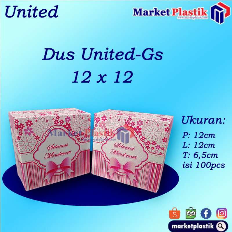 Jual Dus Makanan/box Kue/dus Snack/box Kue Murah/dus United Gs 12x12 ...