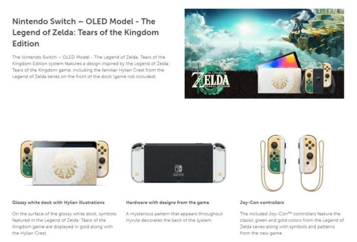Jual Nintendo Switch Oled Zelda Totk Tears Tear Of The Kingdom Edition ...