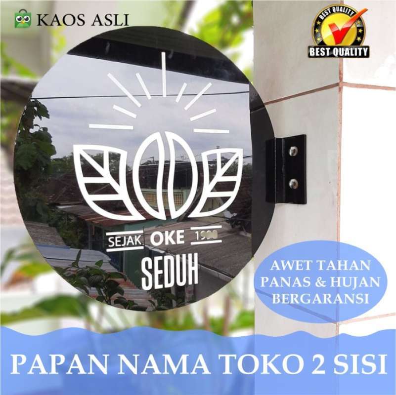 Jual Papan Nama Toko Akrilik 2 Sisi Usaha Sign Board Acrylic - 20cm Di ...