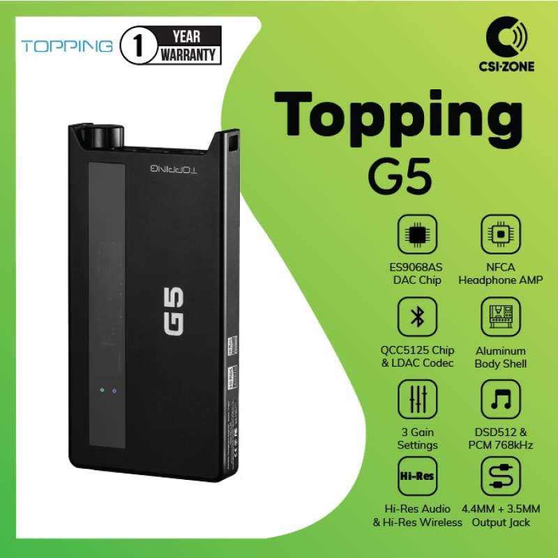 Jual Topping G5 Hi-res Portable Ldac Bluetooth Dac / Amplifier Di ...