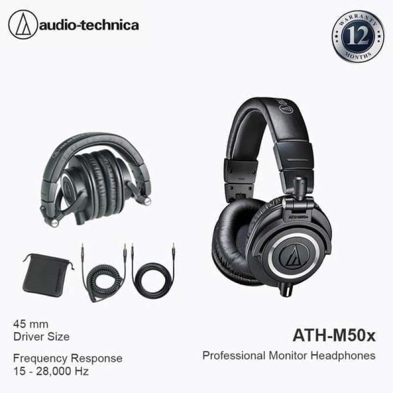 Promo Audiotechnica Ath-m50x / 50x Headphone Professional Recording ...
