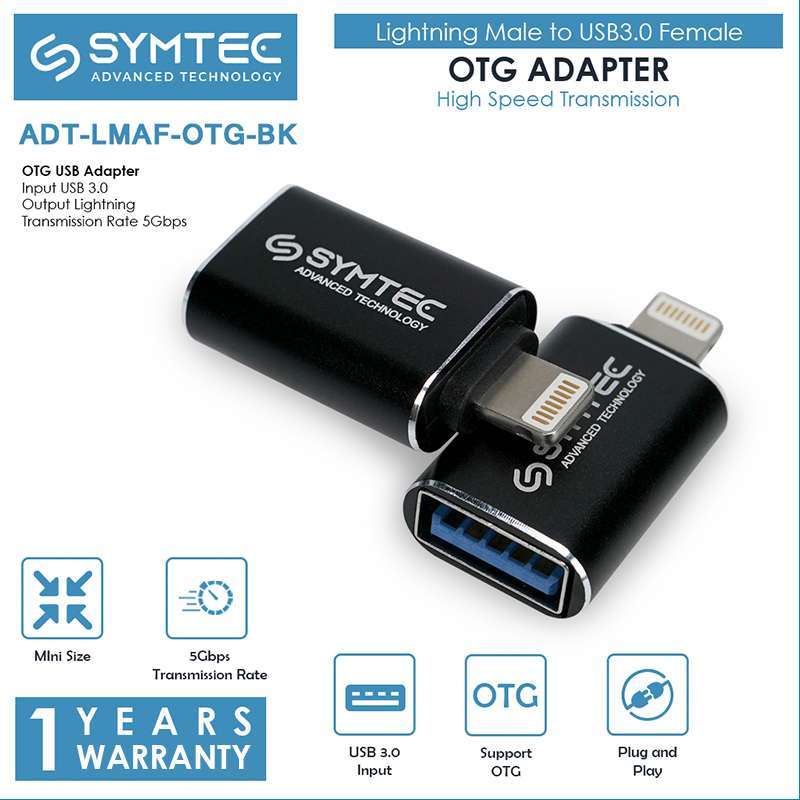 Promo Symtec Adapter Otg Lightning Male To Usb 3.0 Female - Adt-lmaf ...