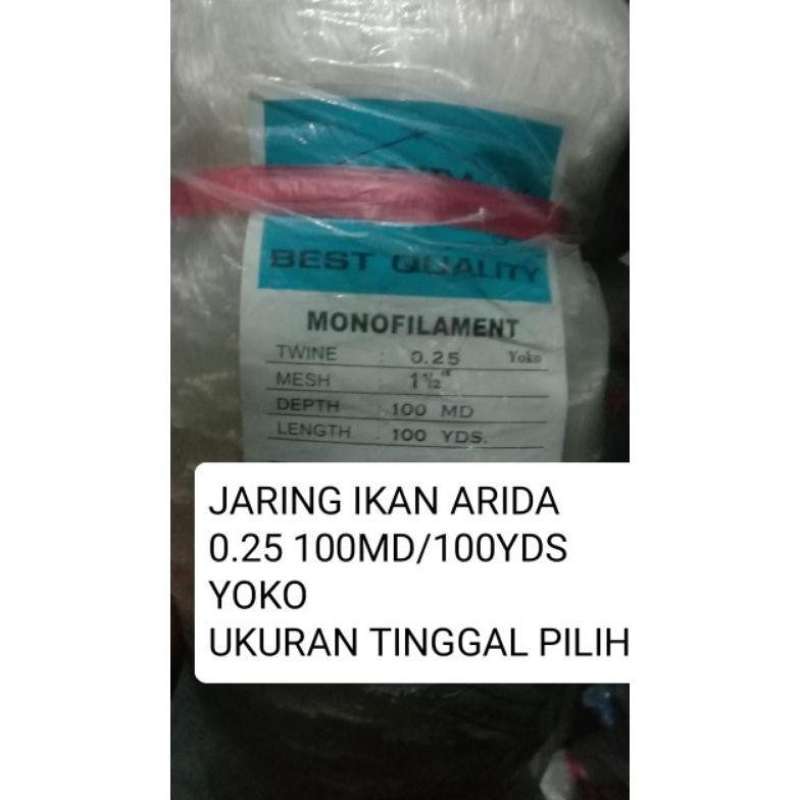 Jual Jaring Senar/ Jaring Ikan 0.25 100 X 100 Yoko Cap Arida Di Seller ...