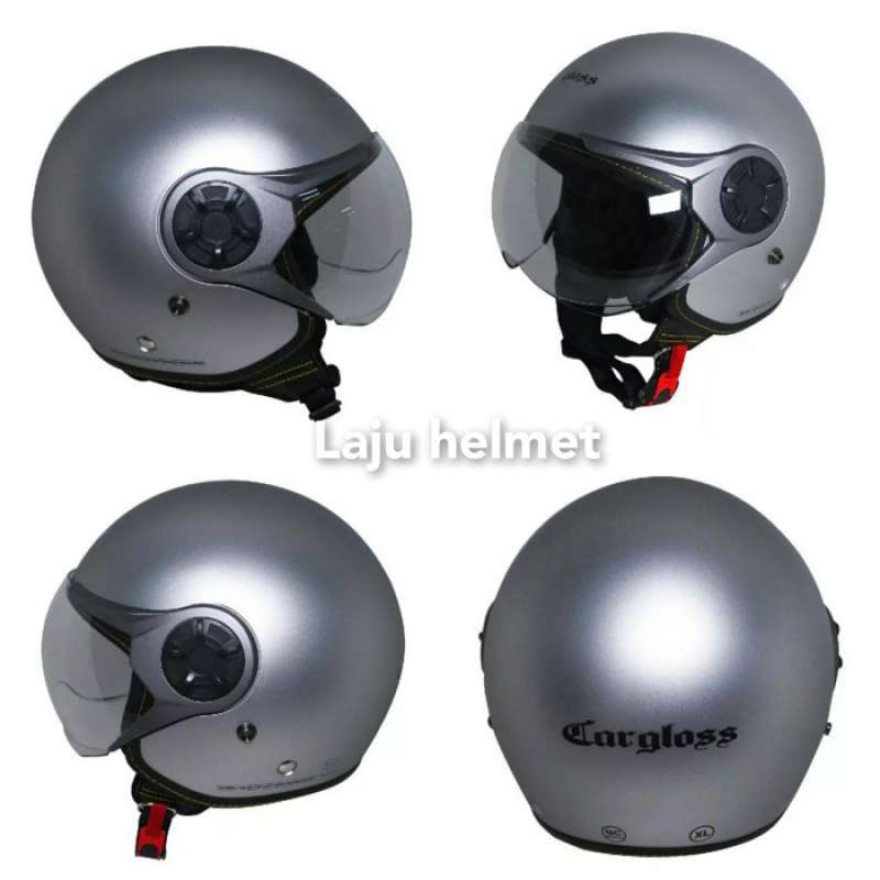 Promo Helm Cargloss Carglos Yrm Ghotic Pilot Visor Solid Silver Doff ...