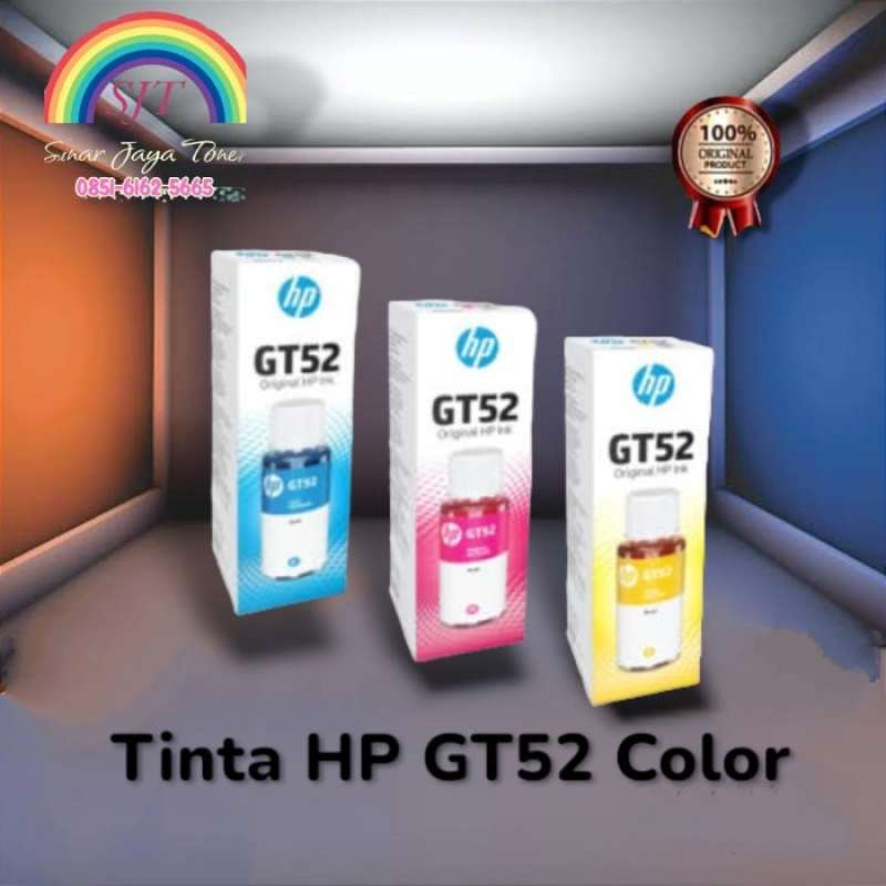 Promo 100% Produk Ori Tinta Hp Gt-52 Color (m.c.y) Original Diskon 23% ...