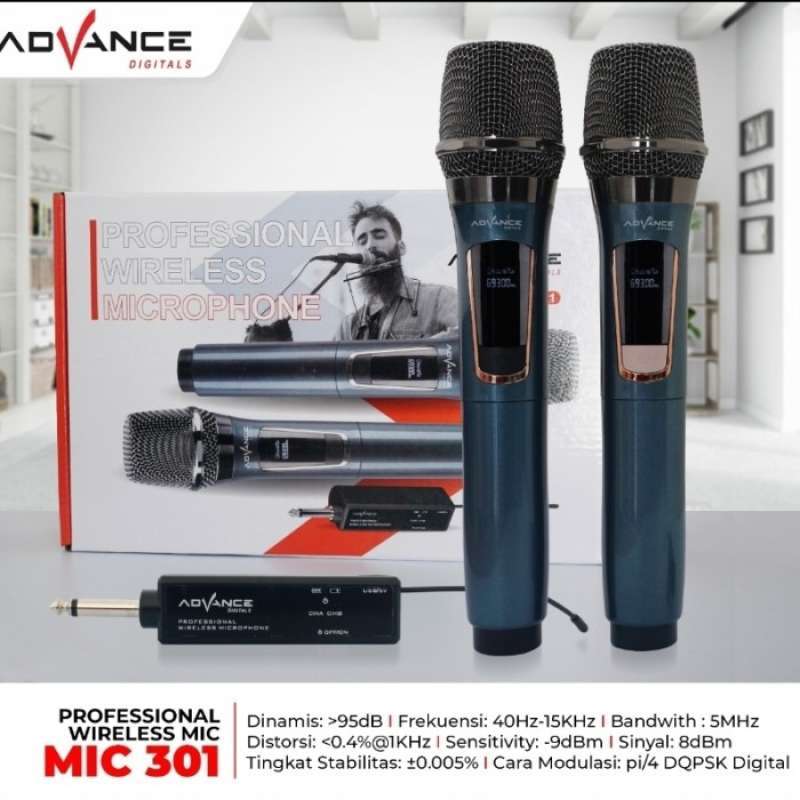 Jual Advance Profesional Wireless Microphone Mic 202 W1061 Mic 201 Mic ...