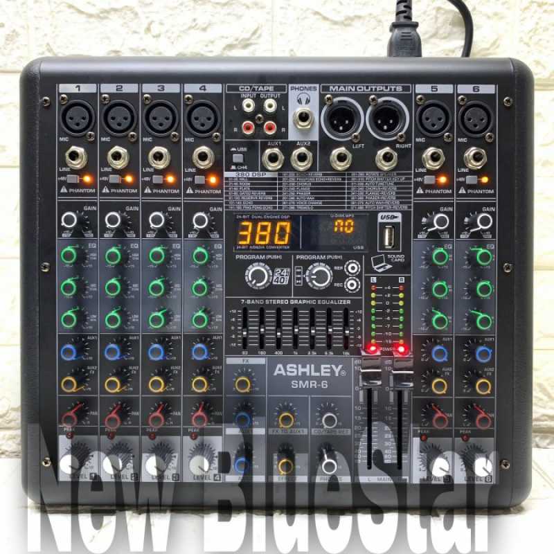 Jual Mixer Audio/amplifier Ashley Smr 6 Original 6 Channel Bluetooth ...