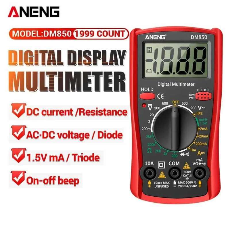 Jual Digital Multimeter Voltage Tester Dm850 Tespen Listrik Alat Tester ...
