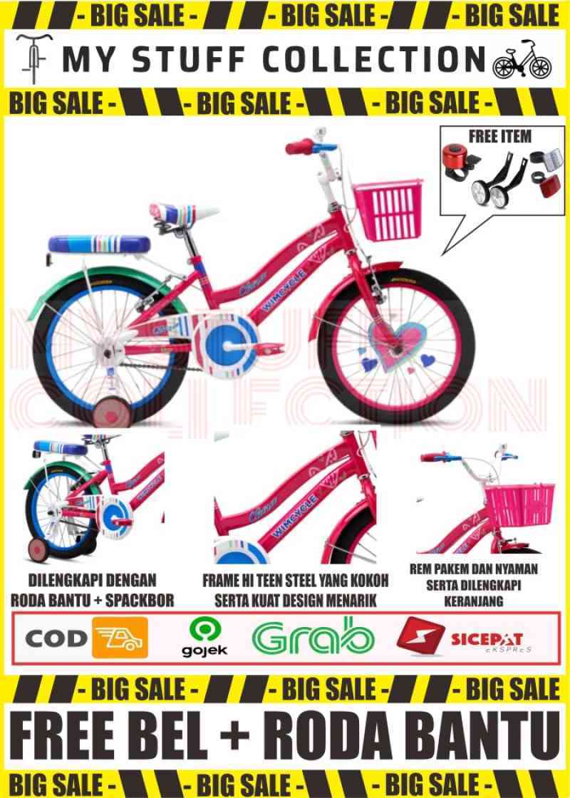 Promo Sepeda Mini Wim Cycle Ukuran 18 Inch Cocok Untuk Usia 7 - 12 ...