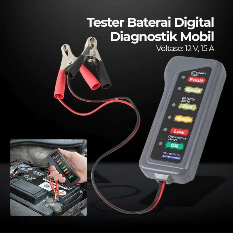 Promo Els Tester Baterai Digital Diagnostik Mobil 12v 6 Led Ahx-009 ...