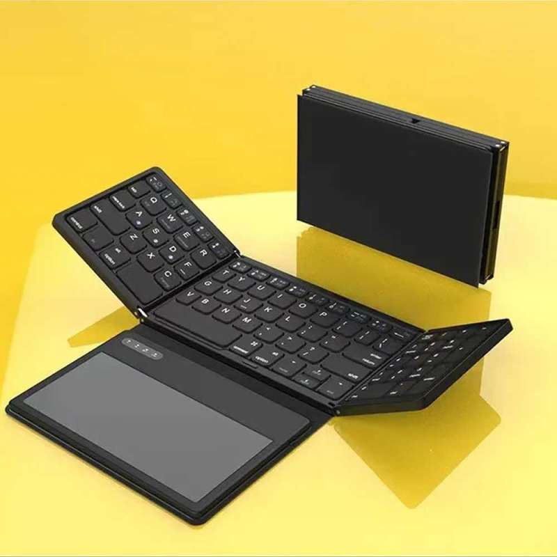 Promo Ursico Keyboard Wireless Bluetooth Foldable Rechargeable With Touchpad B055 Keyboad Kibord