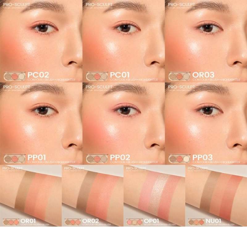 Jual [new]focallure Pro-sculpt 3-in-1 3d Palette Highlighter & Contour & - Pp02 Di Seller Yama ...