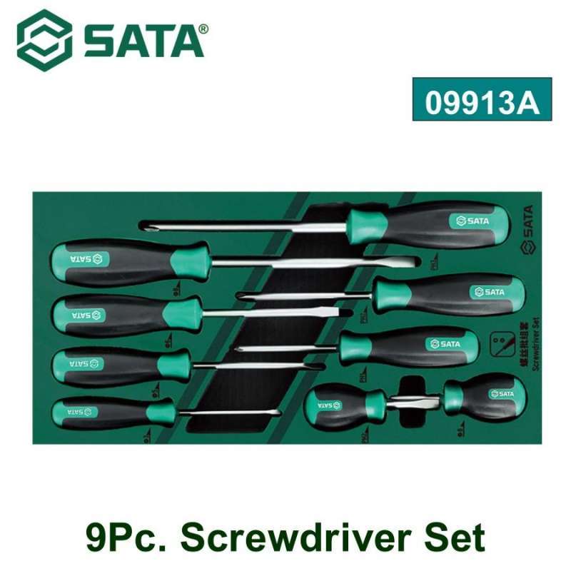 Jual Obeng Plus Minus Set 9 Pcs 09913a - 9pc. Screwdriver Set Sata ...