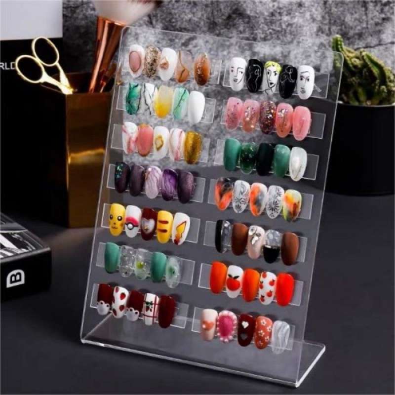 Jual Akrilik Nail Display Stand / Transparan Stand Display Kuku Palsu ...