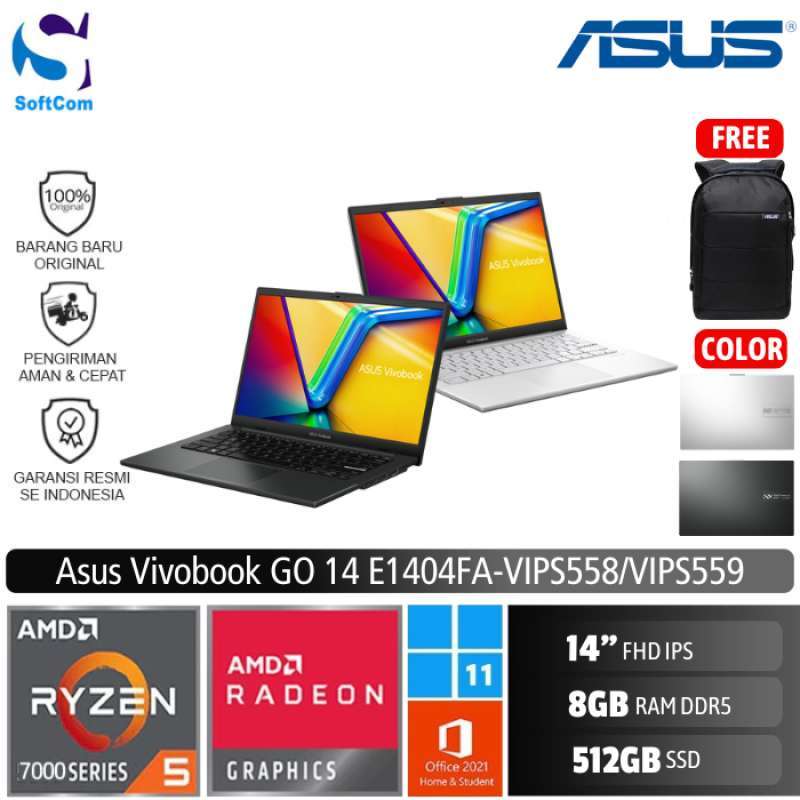 Promo Asus Vivobook Go 14 E1404fa Vips558 Vips559 Notebook [r5 7520u ...