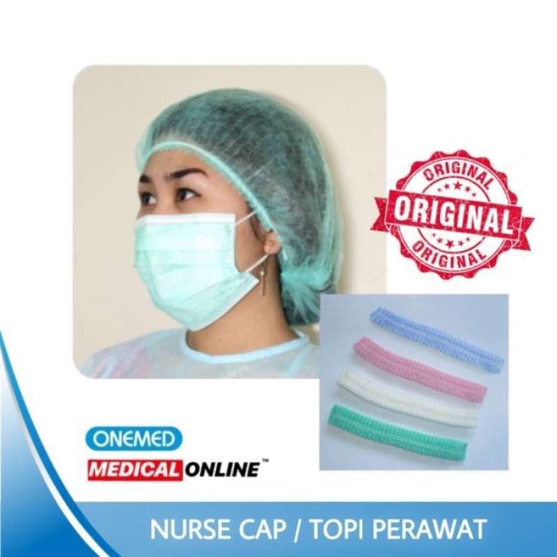 Jual Nurse Cap Onemed Topi Suster Penutup Kepala Hair Cap Hair Net Di ...