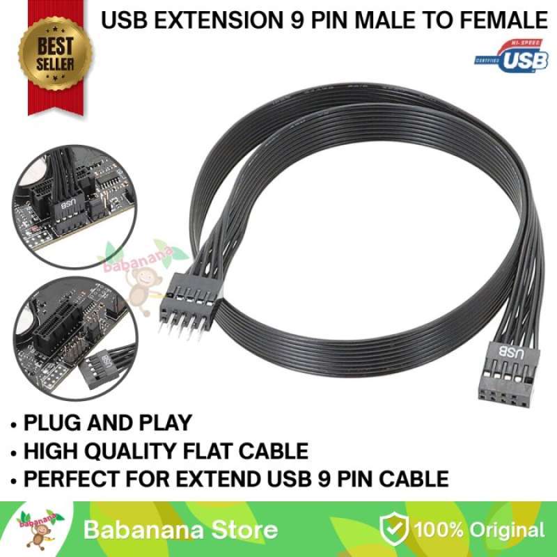 Jual Usb 9 Pin 2.0 Extension Motherboard Pc Aio Power Kabel Cable ...