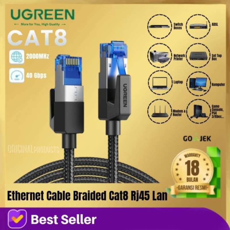 Jual Ugreen Kabel Lan Ethernet Stp Cat7 Cat 8 Router Cable 10 1 3 5 ...