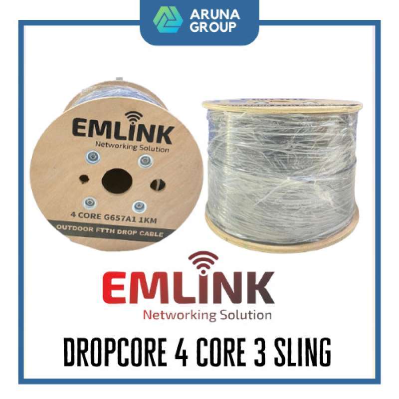Jual Kabel Fiber Optic Emlink Dropcore 4 Core 3 Sling Di Seller Velvet ...
