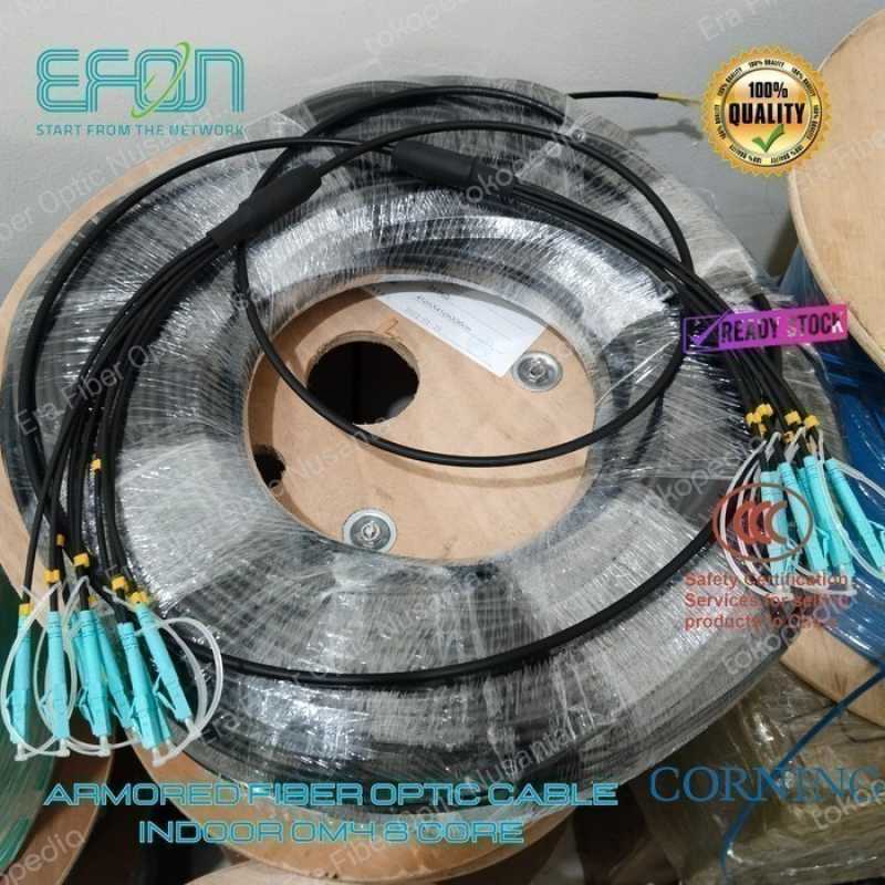 Jual Armored Fiber Optic Cable Om4 8 Core 100 Meter With Connector ...