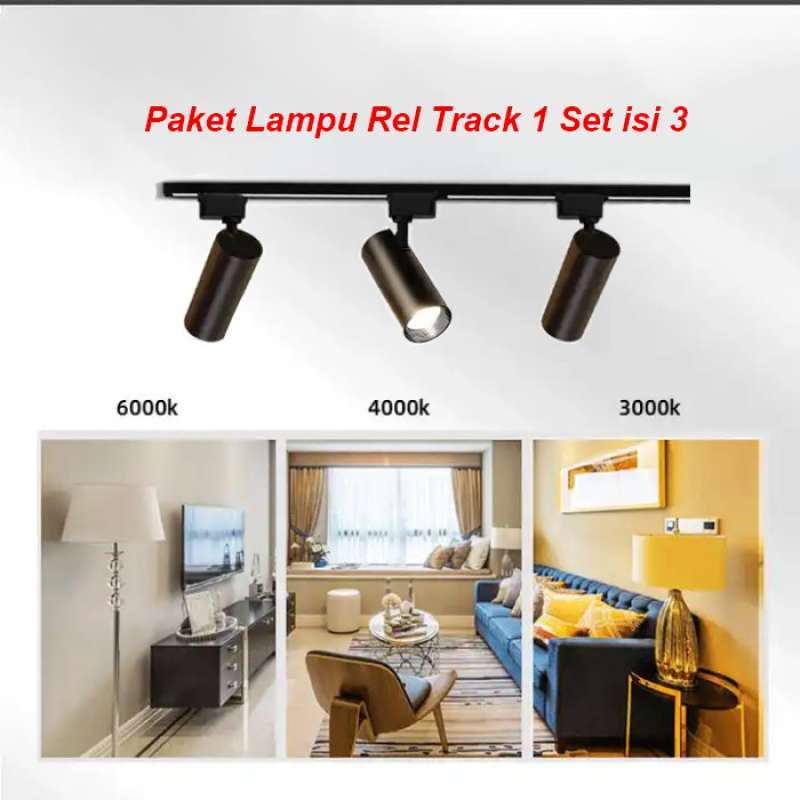 Promo 1 Set Lampu Sorot Rell Rel Spotlight Track Light 7w 10w 15w 20w 30w - Body Hitam 7w ...