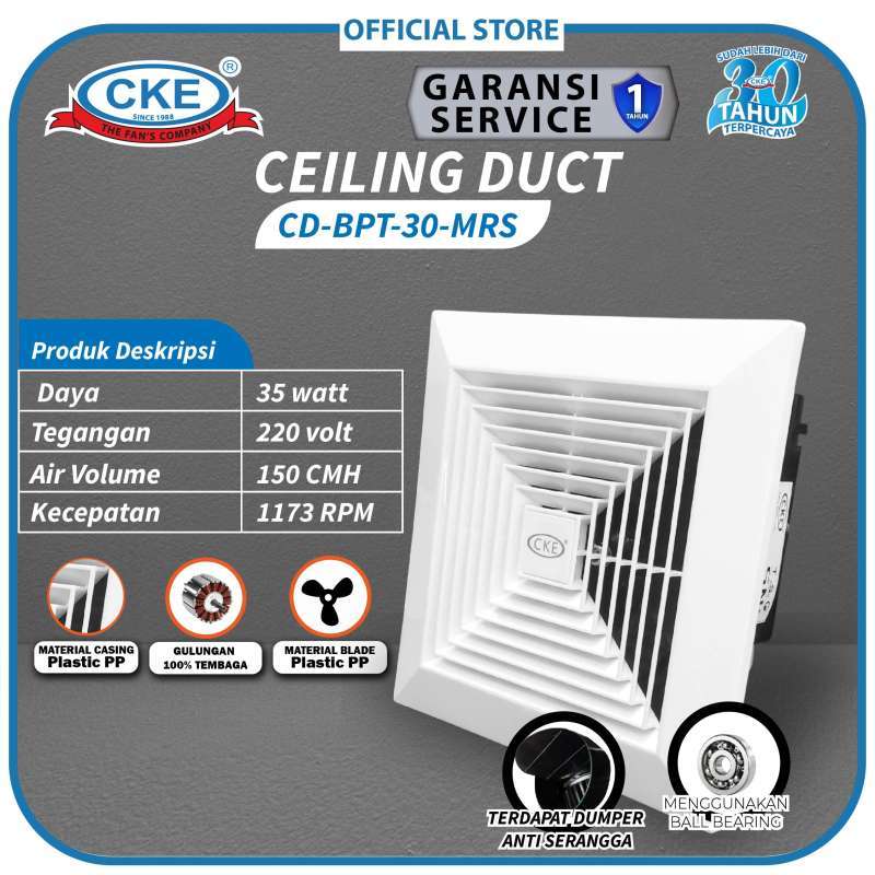 Jual Exhaust Fan Plafon 12 Inch Kipas Angin Dak / Hexos Plafon Ceiling ...