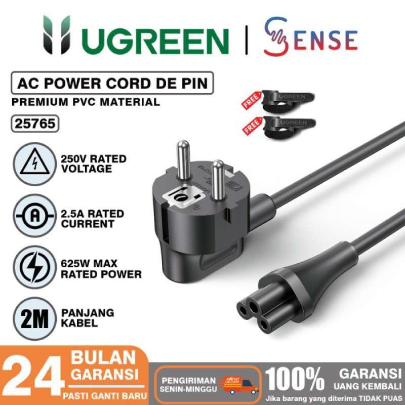 Jual Ugreen Kabel Power Cord Cpu Pc Laptop Listrik Adaptor Charger 3 ...