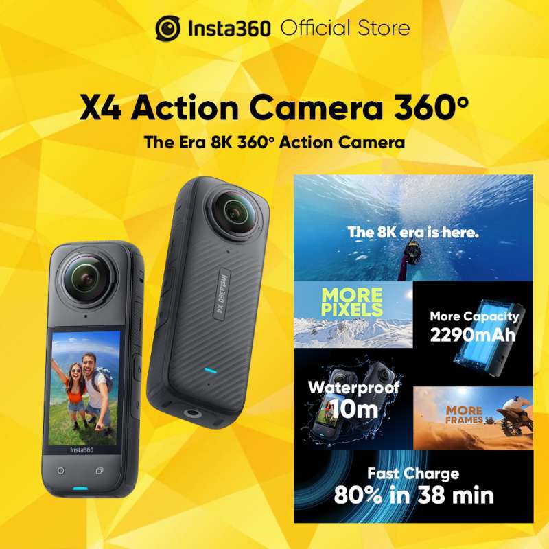Jual Insta360 X4 Action Camera 360° 8k Uhd - X4 + Stick 85cm Di Seller Insta360 Official Store ...