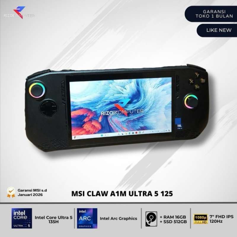 Jual Msi Claw A1m Ultra 5 125 Prosesor Intel Core Ultra 5 135h Sby Di ...